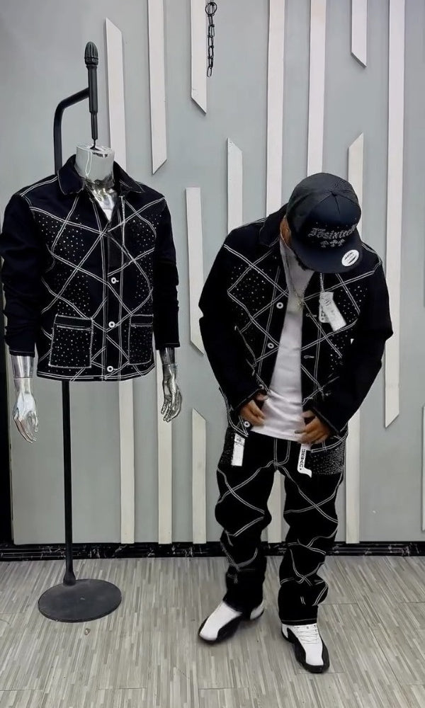 Men's Diamond Jacket & Trousers Set – glamtropy