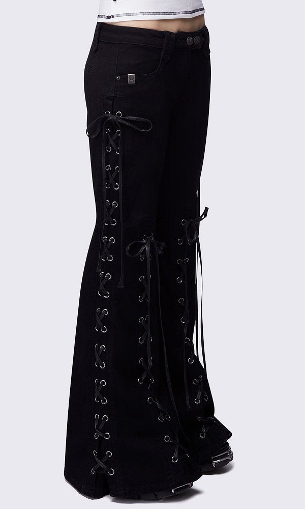 Women's Trendy Lace-Up Flared Jeans – glamtropy